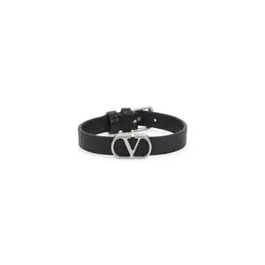 Valentino Garavani Leather Bracelet - Black