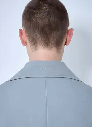 Gucci Single-breasted Wool Twill Coat With Notched Lapels