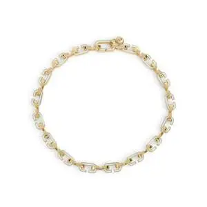 Casablanca Enamel C Link Necklace - Silver