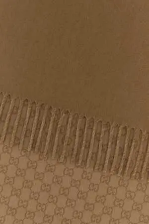 Gucci Embroidered Wool Blend Scarf