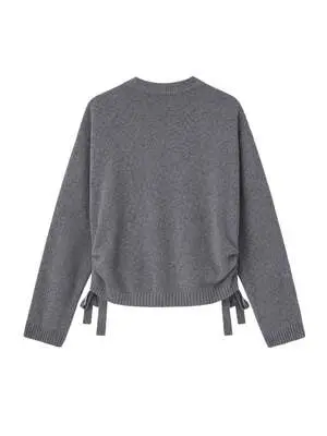 GANNI Wool Blend Sweater With Ruched Detailing - Multicolor