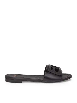 Fendi Slide Baguette In Leather - Black