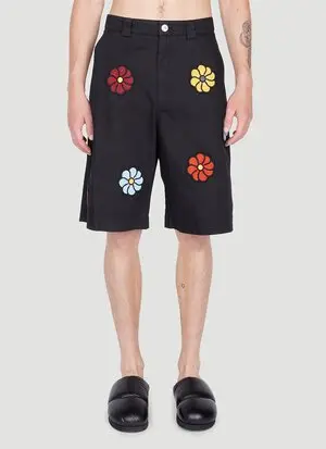 Moncler 1 Jw Anderson Floral Bermuda Shorts - Black