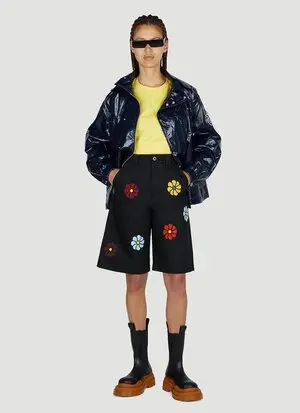 Moncler 1 Jw Anderson Floral Bermuda Shorts - Black