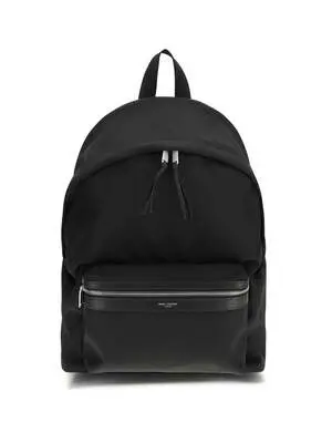 Saint Laurent City Backpack In Leather And Nylon - Black