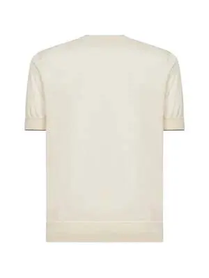 Brunello Cucinelli Cotton Lightweight Knit T-shirt With Contrast Details - Multicolor