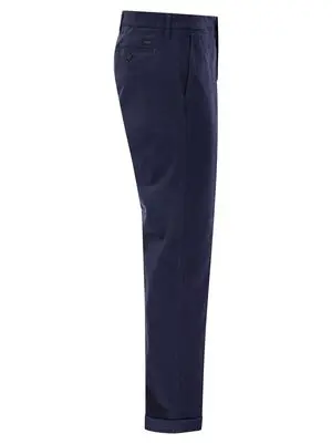FAY Slim-fit Garment-dyed Cotton Gabardine Trousers - Blue