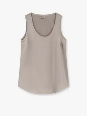 Brunello Cucinelli Sleeveless Stretch Silk Top - Multicolor