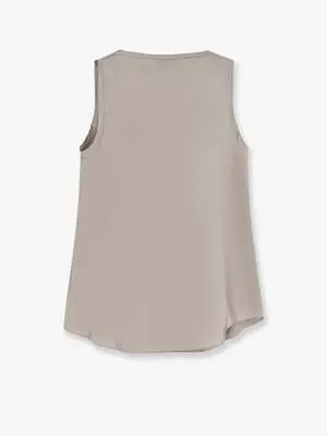 Brunello Cucinelli Sleeveless Stretch Silk Top - Multicolor