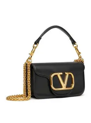 Valentino Garavani Small Locò Shoulder Bag In Calfskin - Black