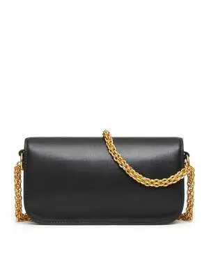 Valentino Garavani Small Locò Shoulder Bag In Calfskin - Black