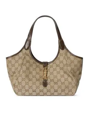 Gucci Small Market Shopping Bag With Monogram Canvas And Leather Trim