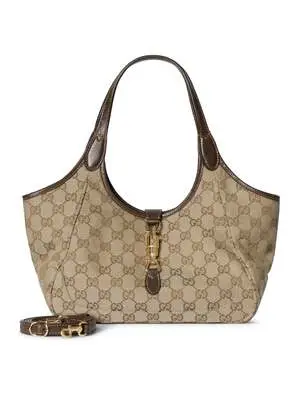 Gucci Small Market Shopping Bag With Monogram Canvas And Leather Trim