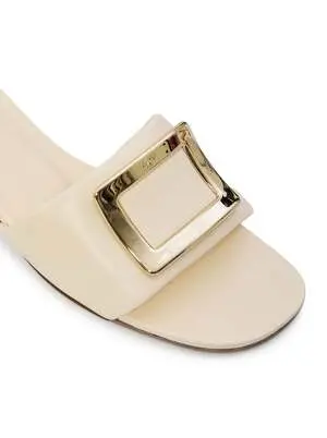 ROGER VIVIER Padded Leather Mules With Square Buckle