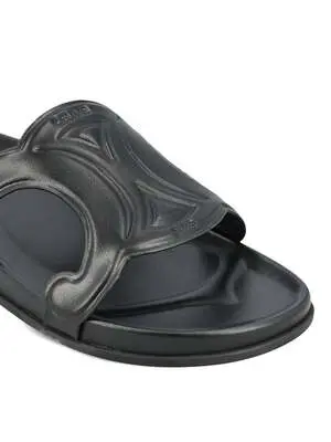 Celine Triomphe Suede Leather Slides - Multicolor