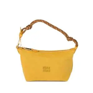 Miu Miu Embroidered Logo Top Zip Tote Bag With Wristlet