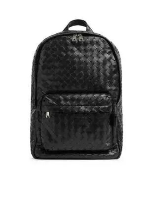 Bottega Veneta Intrecciato Leather Backpack - Black
