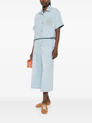 Loewe Cropped Wide Leg Jeans - Multicolor