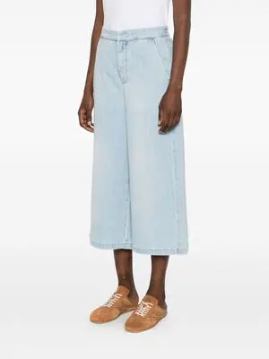 Loewe Cropped Wide Leg Jeans - Multicolor