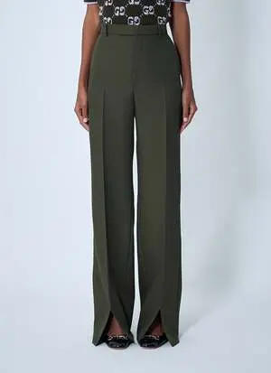 Gucci Tailored Wool Grain-de-poudre Pants - Black