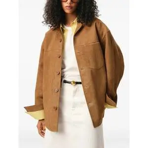 AMI Paris Caramel Goat Suede Jacket - Brown