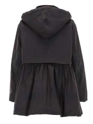 BARBOUR X GANNI Waxed Cotton Parka With Hood - Brown