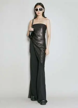 Rick Owens Long Sequin Embellished Silk Bandeau Top