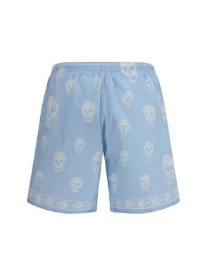 Alexander McQueen Skull-print Swim Shorts - Blue