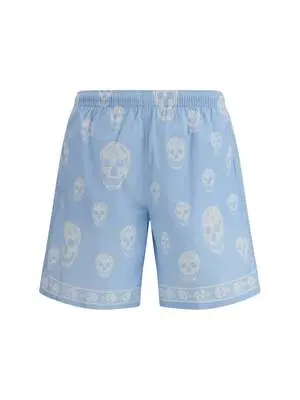 Alexander McQueen Skull-print Swim Shorts - Blue