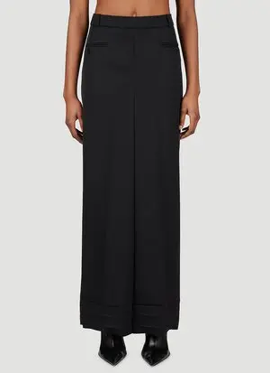 Balenciaga Wool-crepe Maxi Skirt With Rear Split - Black