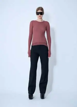 Rick Owens Ribbed Long Sleeve Top