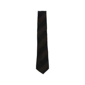 Tagliatore Dark Brown Diagonal Stripe Neck Tie - Blue