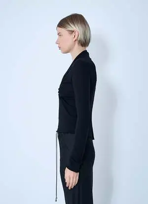 Rick Owens Allanah Long Sleeve Top With Cut-out Detail - Black