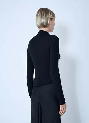 Rick Owens Allanah Long Sleeve Top With Cut-out Detail - Black