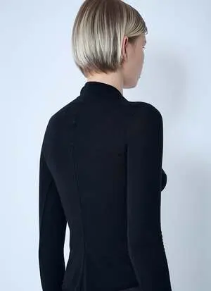 Rick Owens Allanah Long Sleeve Top With Cut-out Detail - Black