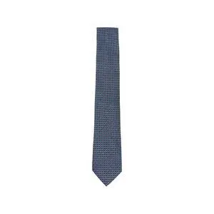 FERRAGAMO Gancini Jacquard Neck Tie - Blue