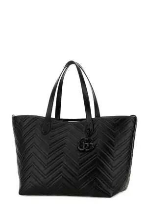 Gucci Leather Large Gg Marmont Shopping Bag