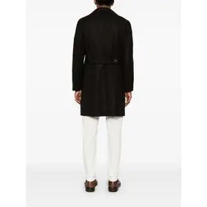 Tagliatore Double-breasted Textured Wool Blend Coat - Brown