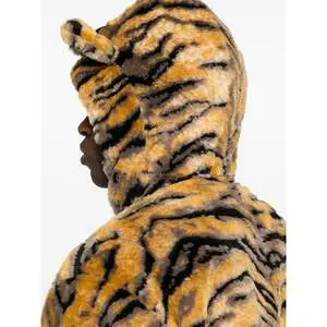 Kenzo Hooded Jacket With Tiger Print And Heart Detail