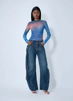 JEAN PAUL GAULTIER Air Mesh Top - Blue