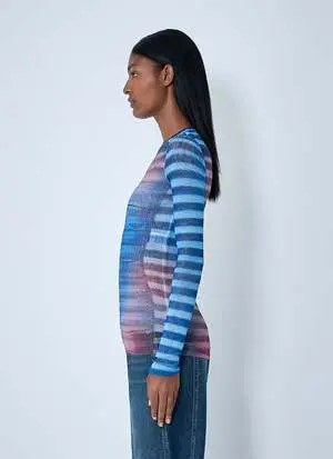 JEAN PAUL GAULTIER Air Mesh Top - Blue