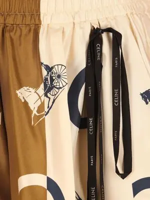 Celine Printed Silk Shorts