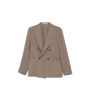 Tagliatore Double-breasted Textured Blazer - Brown