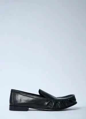 Miu Miu Leather Loafers - Black