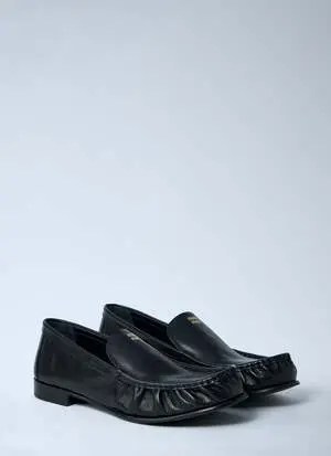 Miu Miu Leather Loafers - Black