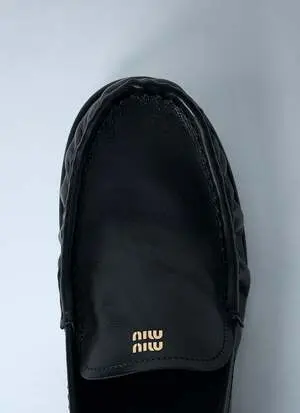 Miu Miu Leather Loafers - Black