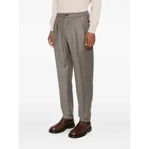 Tagliatore Tailored Houndstooth Wool Trousers