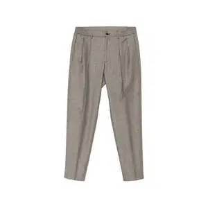 Tagliatore Tailored Houndstooth Wool Trousers - Brown