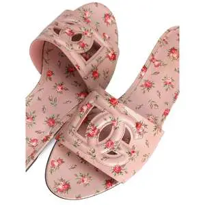 Dolce & Gabbana Floral Print Logo Cut-out Slides