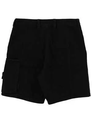 Stone Island Cargo Shorts With Logo Patch - Black